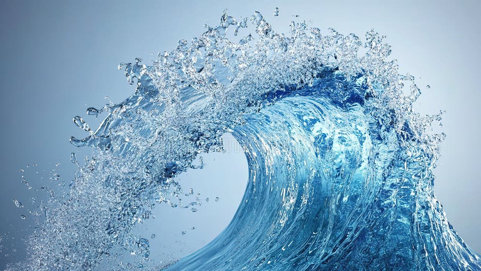 Blue Water Wave Splash Background, Aqua Stock Illustration ...