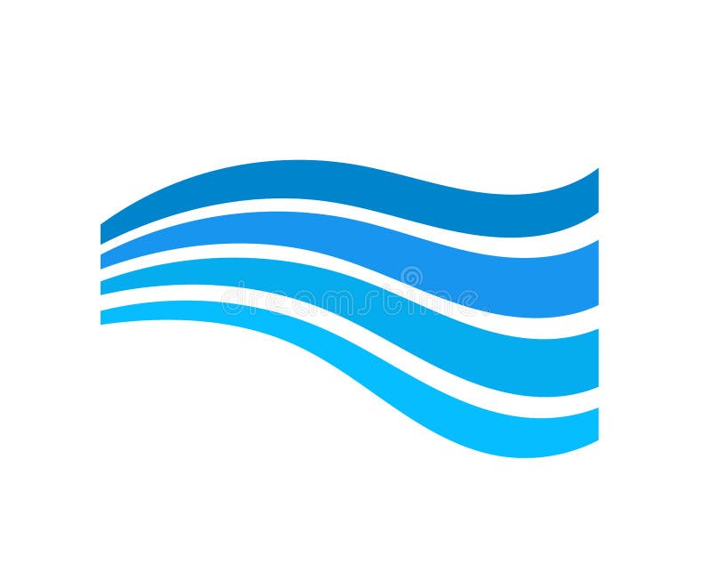 Blue water wave symbol stock vector. Illustration of vector - 154692104