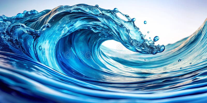 Blue Water Wave Texture with Natural Swirl Pattern Stock Illustration ...
