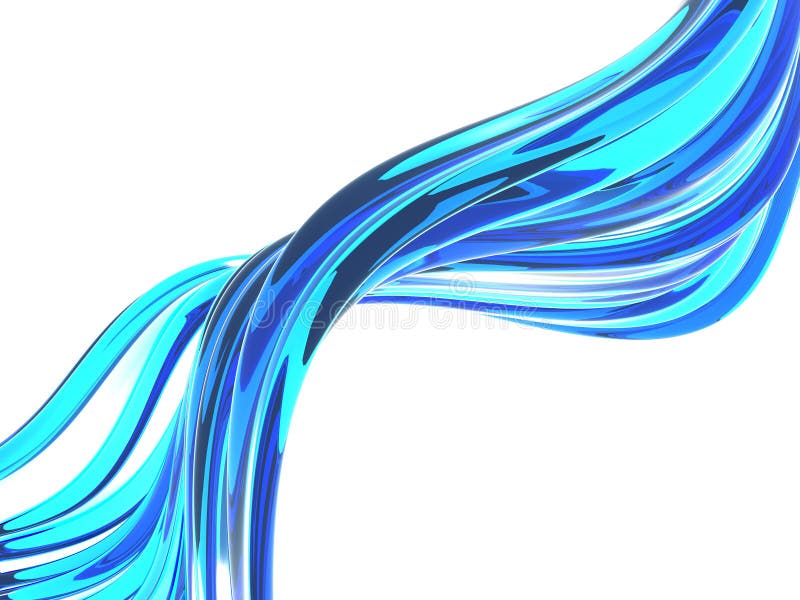 Blue Water Wave on White Background. Clean Crystal Liquid Stock ...