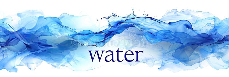A Blue Water Wave with the Word Water Written Underneath it Stock Image ...