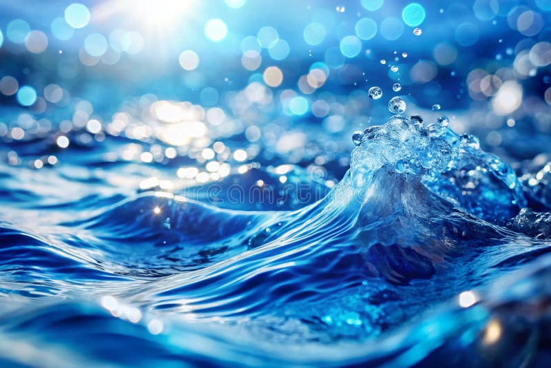 Blue Water Waves with Ripples Calm Sea Texture Stock Illustration ...