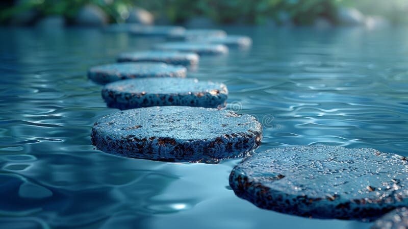 In the Blue Water - Zen Concept Stock Illustration - Illustration of ...