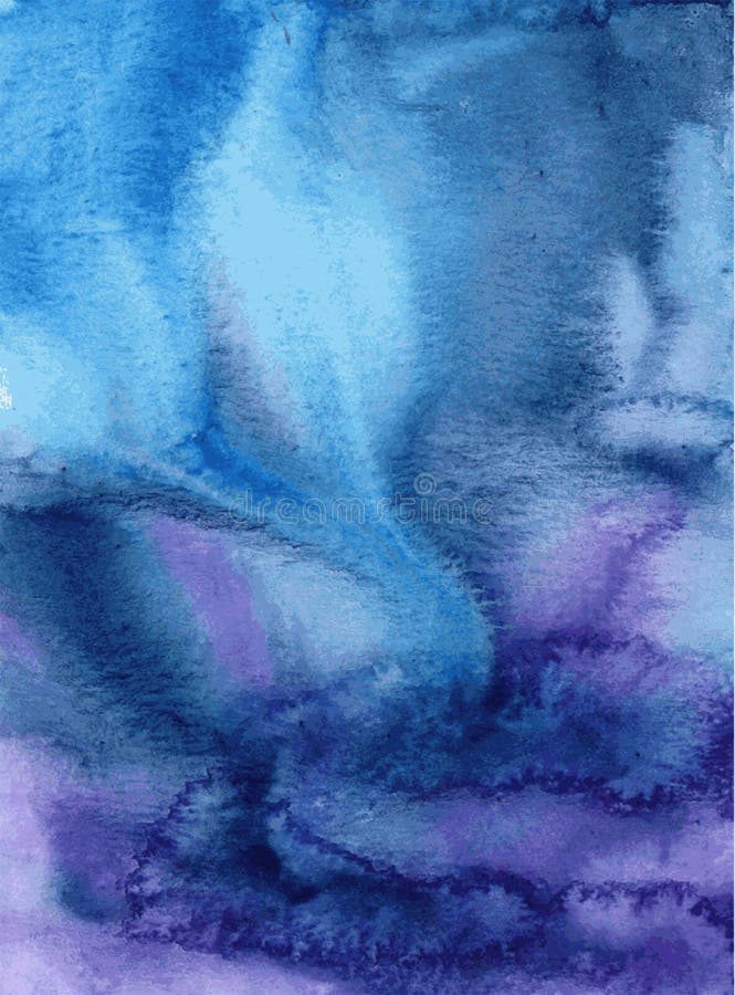 Blue Watercolor Background. Stock Vector - Illustration of hand, draw ...