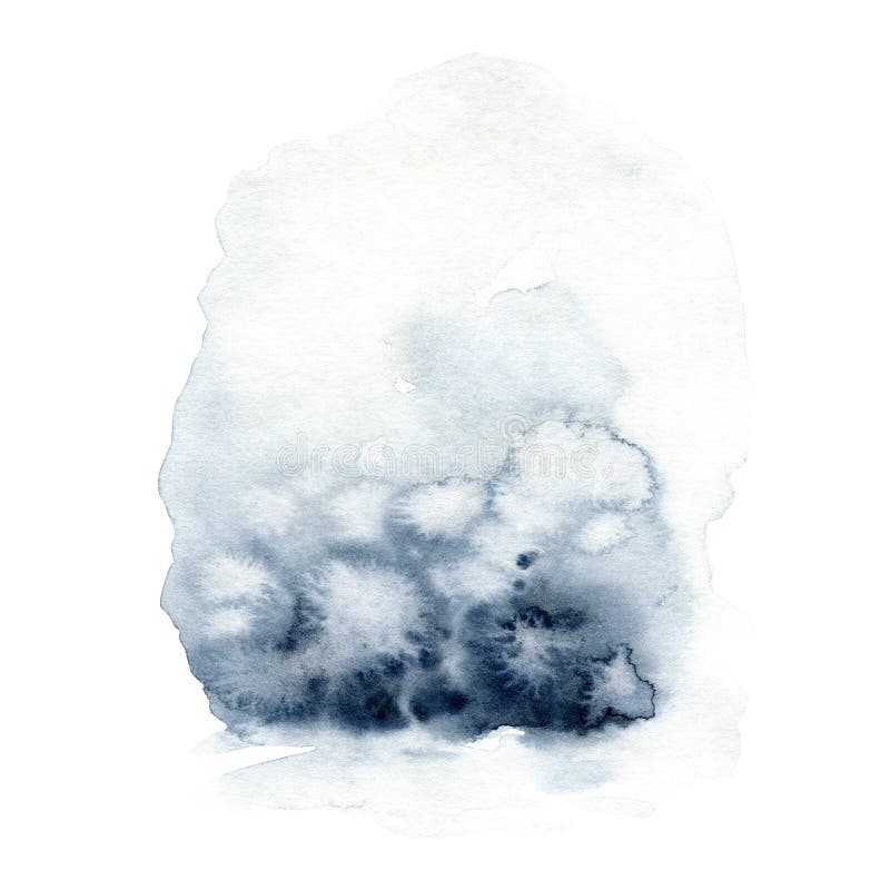 Blue Watercolor Background Splash Abstract Shape Drawing Stock