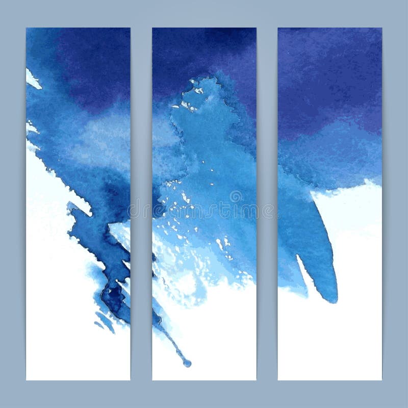 Blue watercolor banner stock vector. Illustration of abstract - 66125037