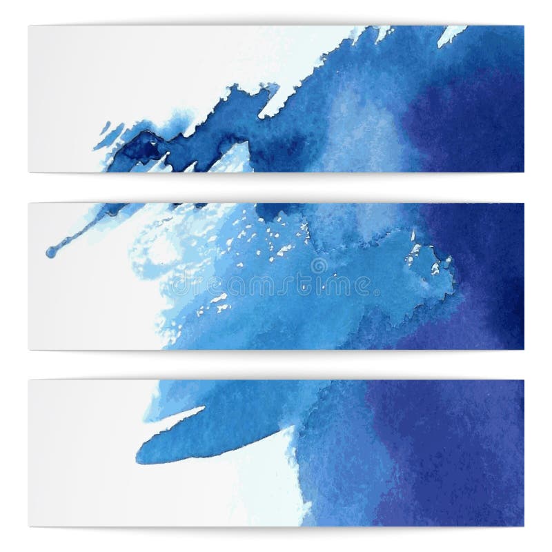 Blue watercolor banner stock vector. Illustration of paper - 59815567