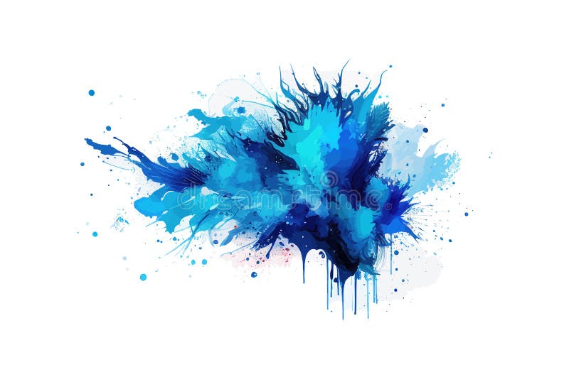 Blue Watercolor Big Blot Spread. Vector Illustration Stock Illustration ...
