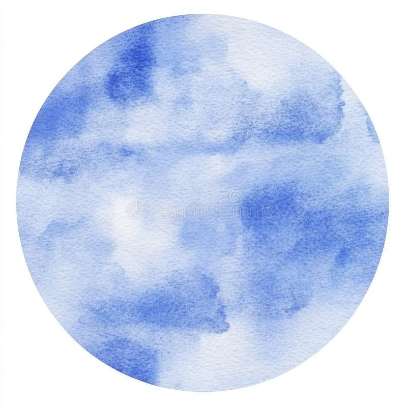 A Blue Watercolor Circle with a Liquid Texture, Isolated on a Clear ...