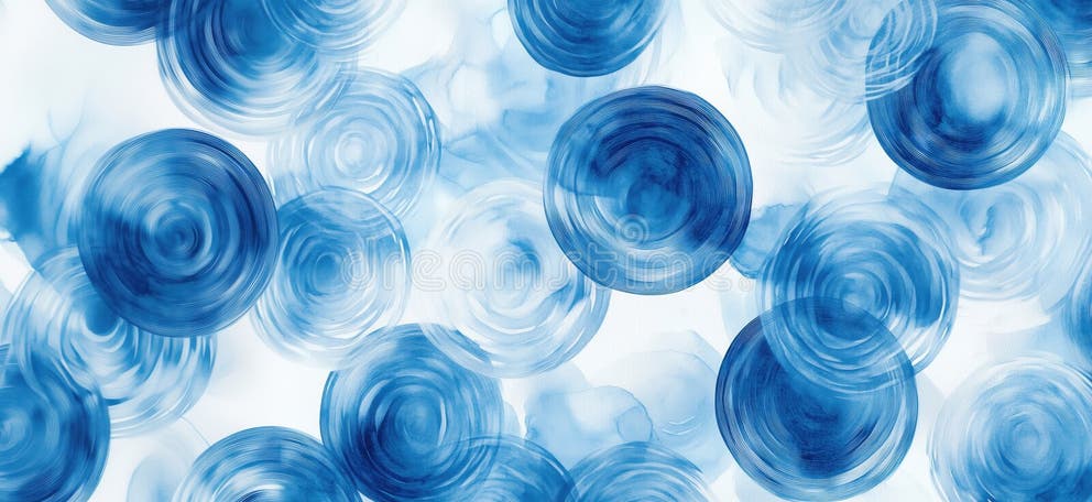Blue Watercolor Circles Pattern with Soft Textures and Artistic Design ...