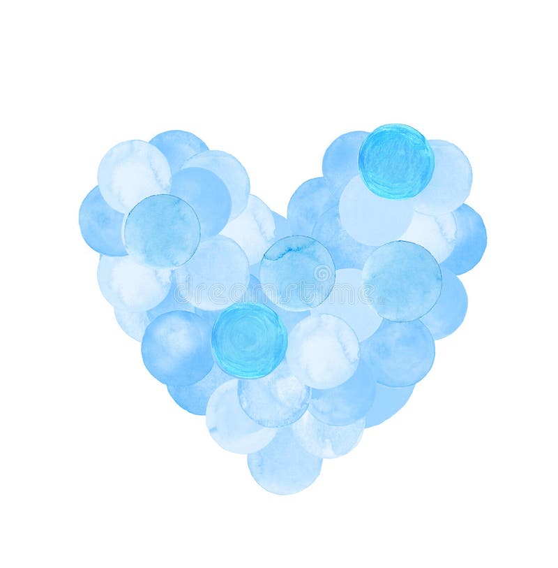 Blue Watercolor Confetti Heart Stock Illustration - Illustration of ...