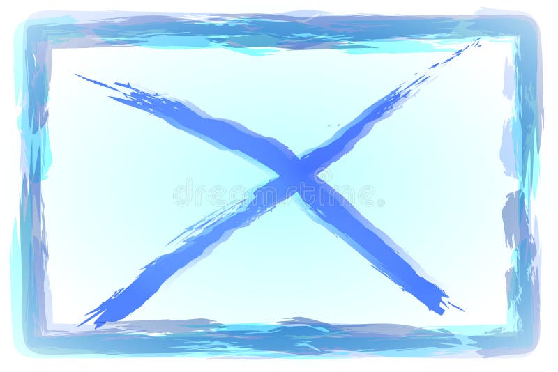 Blue Watercolor of Cross Mark Symbol, Abstract Background Stock Vector ...