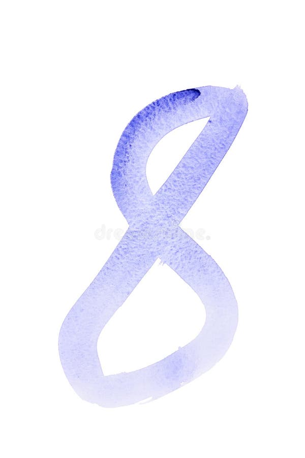 Blue watercolor numbers stock illustration. Illustration of painted ...