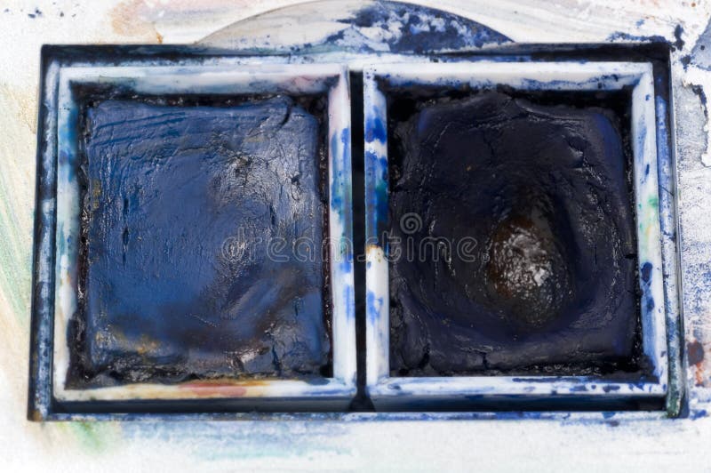 Blue watercolor pads stock photo. Image of colorful, education - 13023844