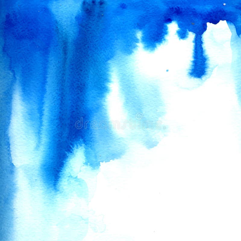 Blue Watercolor Paint Flow. Vector Texture Stock Vector - Illustration ...