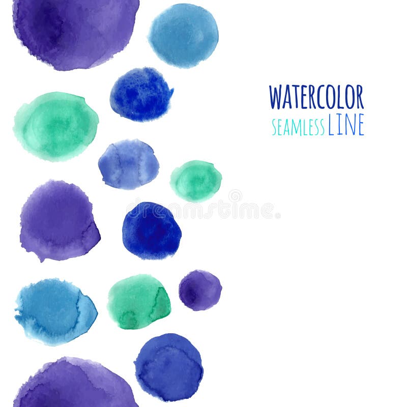 Blue Watercolor Seamless Line Stock Vector - Illustration of repeat ...