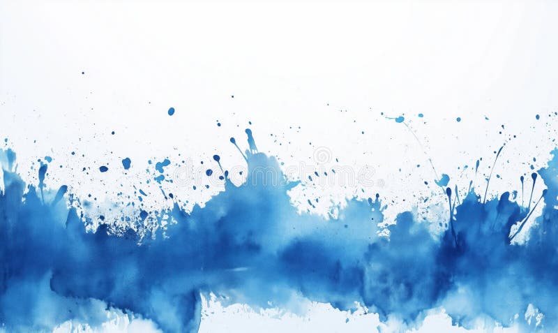 Blue Watercolor Splash Background with Abstract Artistic Texture and ...