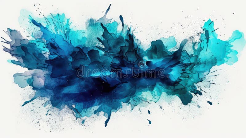 Blue Watercolor Splash Effect for Artistic Designs. Stock Photo - Image ...