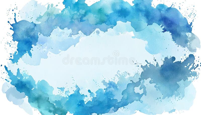 Blue Watercolor Splash Effect. Stock Illustration - Illustration of ...
