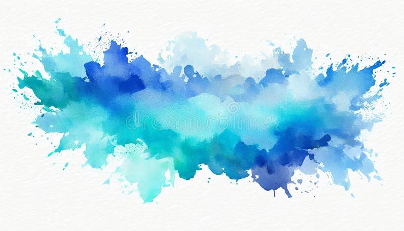 Blue Watercolor Splash Effect. Stock Illustration - Illustration of ...