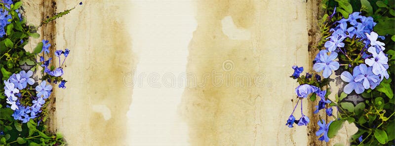 Blue Spring Flowers on Watercolor Background - Facebook Cover Stock ...