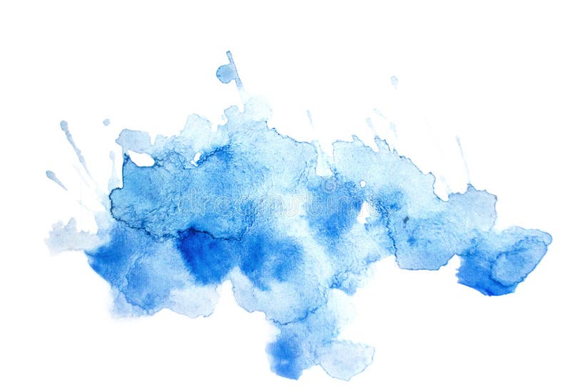 Blue Watercolor Stains Isolated on White. Stock Illustration ...