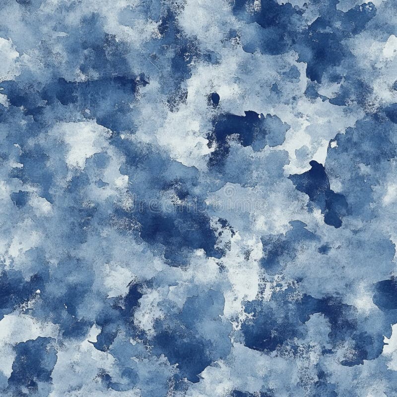 Blue Watercolor Texture Background with Cloudy Patterns in Various ...