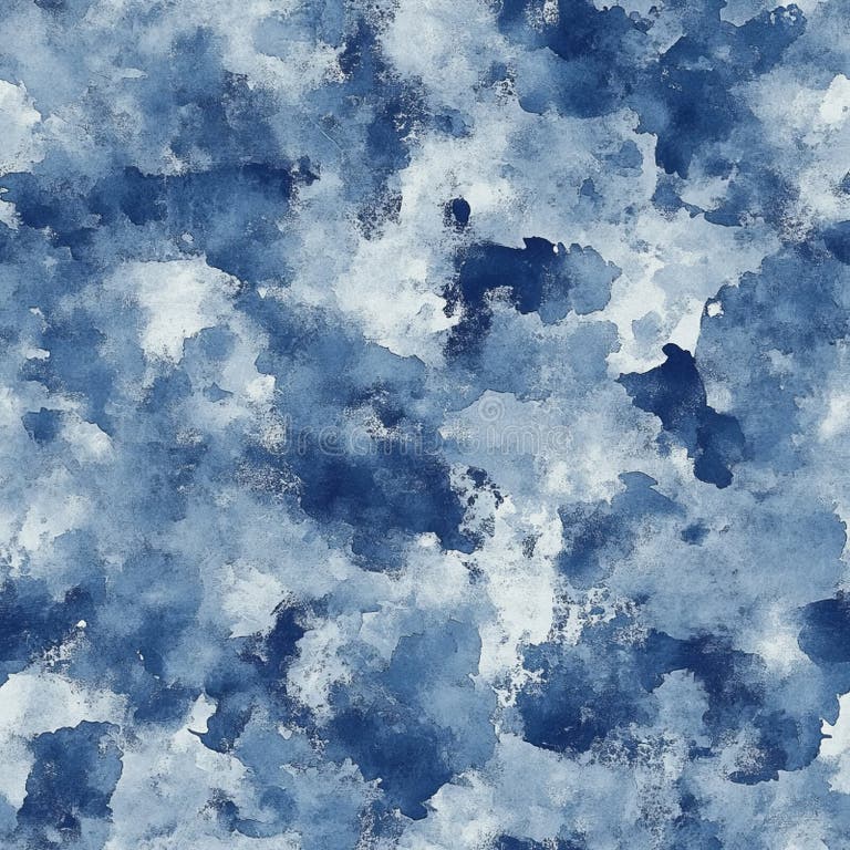 Blue Watercolor Texture Background with Cloudy Patterns in Various ...