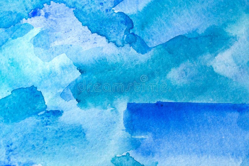 Blue Watercolors on Paper Texture Stock Image - Image of creative ...
