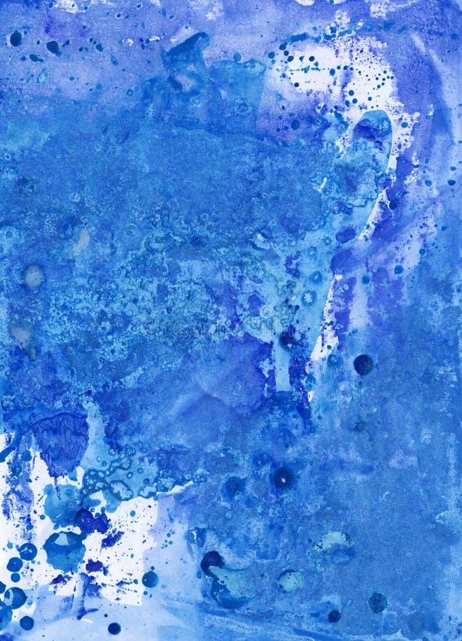 Blue Watercolour Abstract Handmade Backdrop, Colorful Image for Stock ...