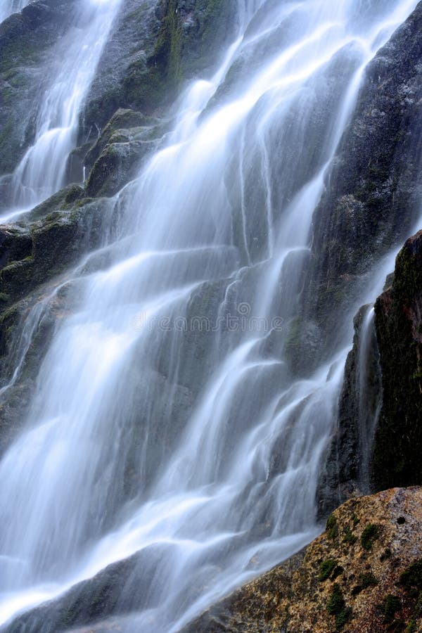 Blue waterfall stock photo. Image of rocks, falls, toned - 6009978