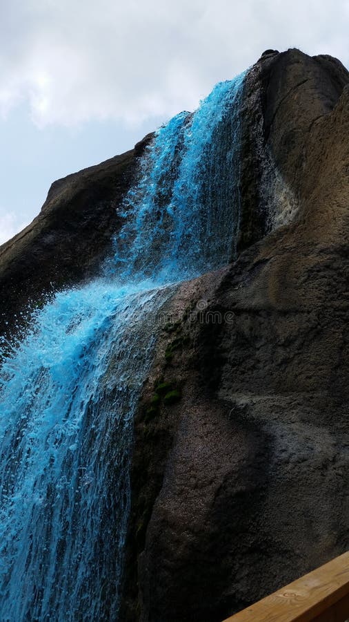 Blue Waterfall on the Rocks Stock Image - Image of escarpment, splash ...