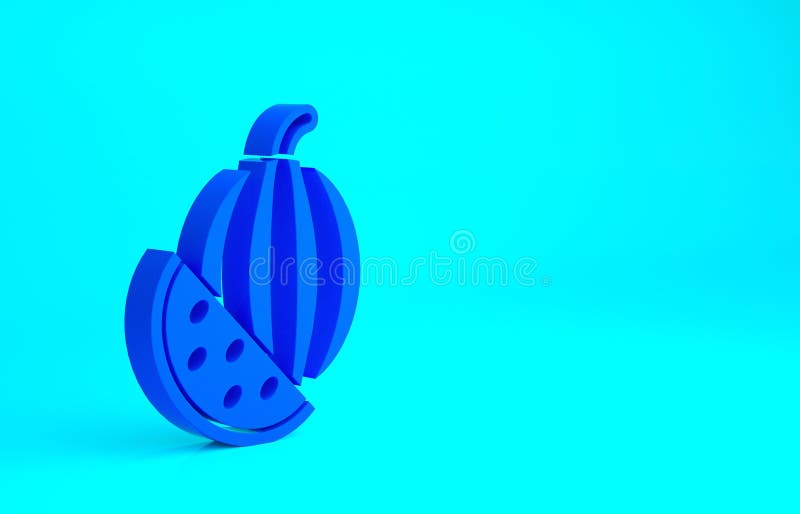 Blue Watermelon Icon Isolated on Blue Background. Minimalism Concept ...