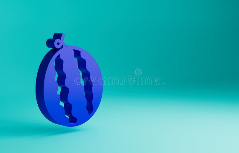Blue Watermelon Icon Isolated on Blue Background. Minimalism Concept ...