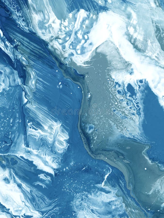 Blue Wave, Abstract Fantastic Creative Background. Hand-drawn, Marble ...