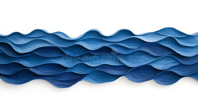 Blue Wave Abstract Layered Clay Texture, Ocean Art, Water Concept ...