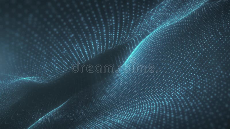 Blue Wave Abstract Moves in Space, with a Glow of Light, in 4k ...
