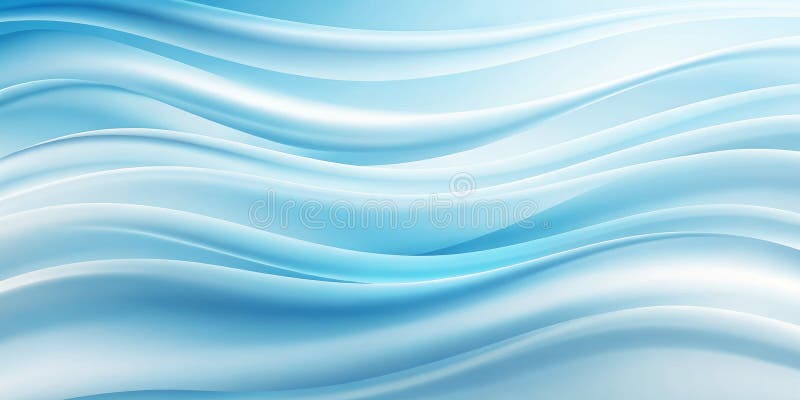 Blue Wave Abstract Smooth Curves, Light Gradient Stock Illustration ...