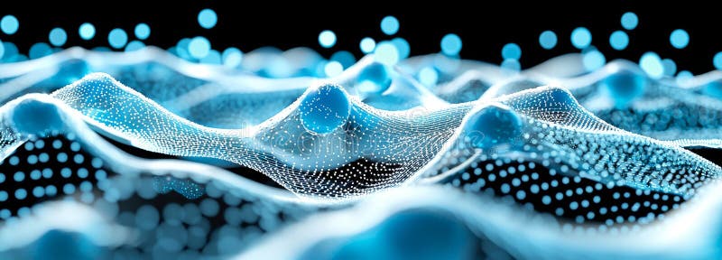 A Blue Wave Background with Abstract Dynamic Meshes. a Big Data ...