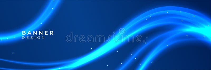 Blue Wave Background. Abstract Geometric Blue Wide Banner Layout Design ...