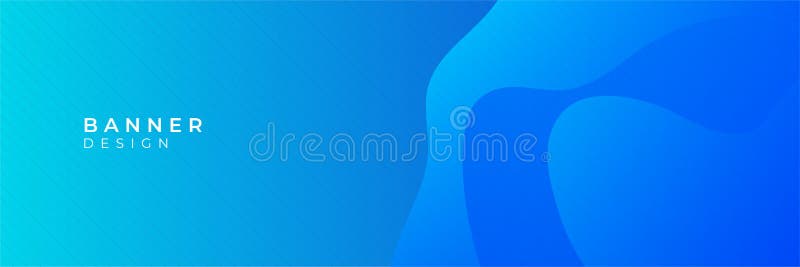 Blue Wave Background. Abstract Geometric Blue Wide Banner Layout Design ...