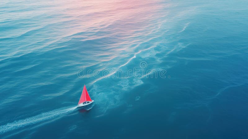 A Blue Wave Behind a Small Sail Boat Stock Photo - Image of surface ...