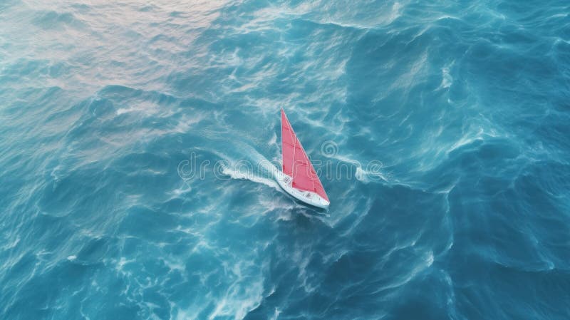 A Blue Wave Behind a Small Sail Boat Stock Photo - Image of seascape ...