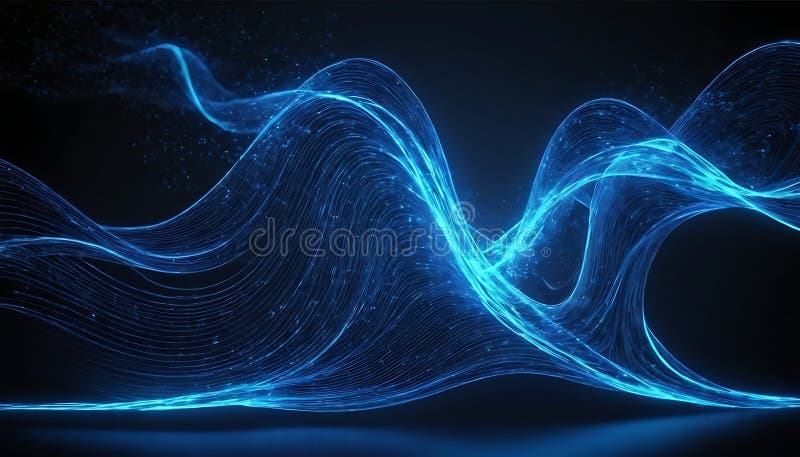 A Blue Wave with a Black Background. Stock Illustration - Illustration ...
