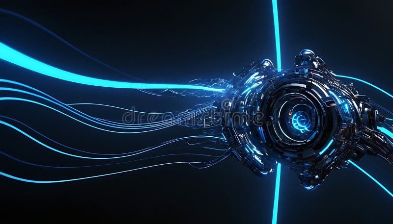 A Blue Wave with a Black Background. Stock Illustration - Illustration ...