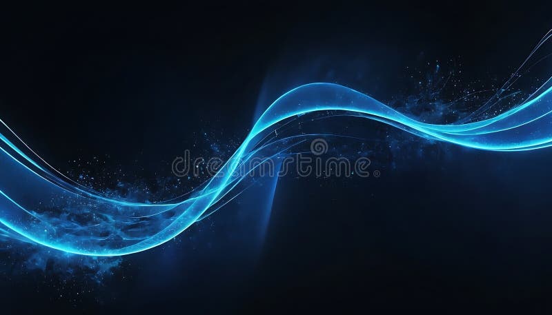 A Blue Wave with a Black Background. Stock Illustration - Illustration ...