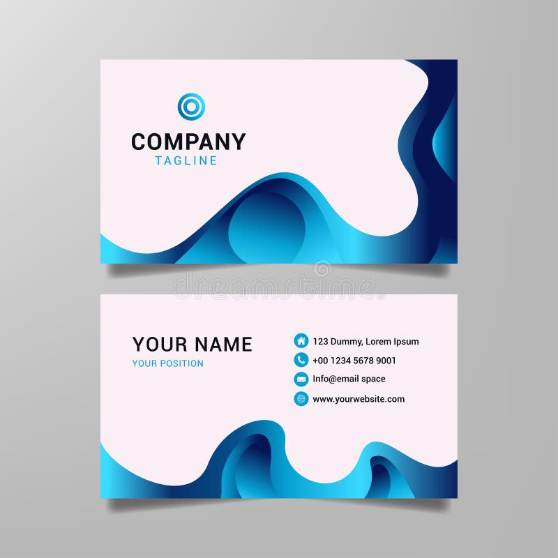Blue Wave Business Card Template Graphic Design Vector Stock Vector ...