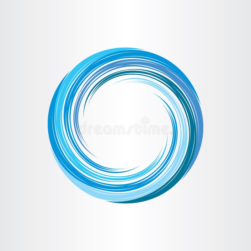 Blue Wave Circle Symbol Water Flow Design Element Stock Vector ...