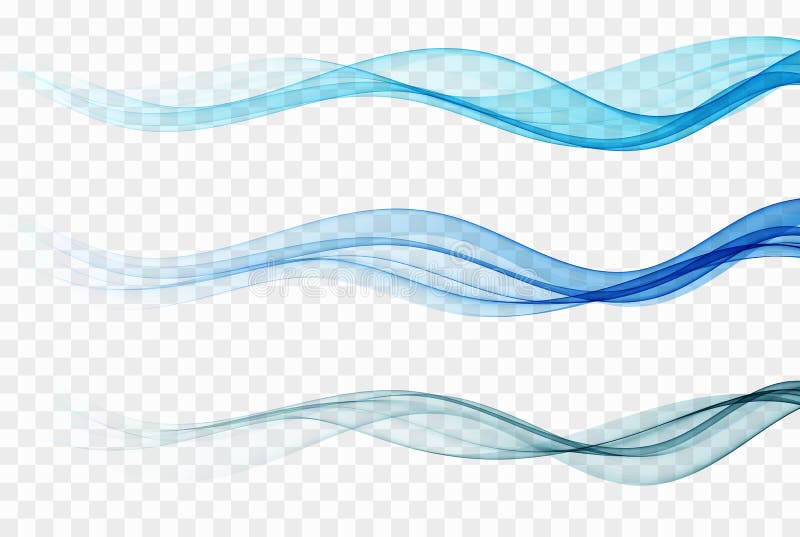 Blue Wave Flow, Transparent Wave Smoky Wave, Set Stock Vector ...