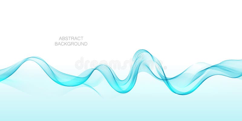 Blue Wave Flow on a White Background. Abstract Vector Background. Stock ...